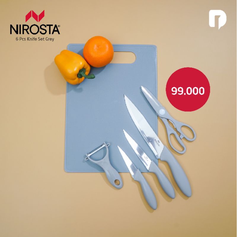 Jual Nirosta 6pcs Knife Set Dark Grey | Shopee Indonesia
