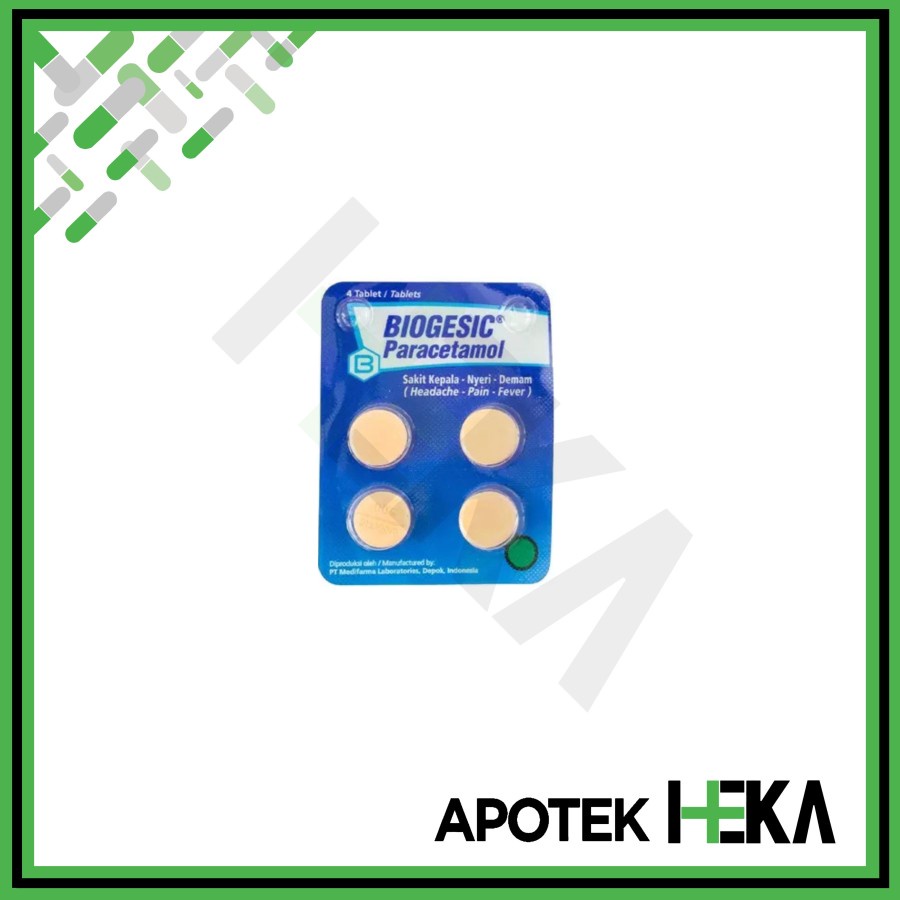 Jual Biogesic Parasetamol Strip isi 4 Tablet - Obat Sakit Kepala, Demam ...