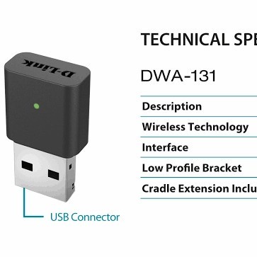 Jual D-Link DWA-131 N300 USB Dongle Wireless Adapter DLINK DWA131 USB ...