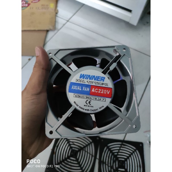 Jual Fan AC 220V 12cm Winner Kipas Cooling 12 cm 220 V Volt 220Volt 12x12cm 12x12 cm Original ...