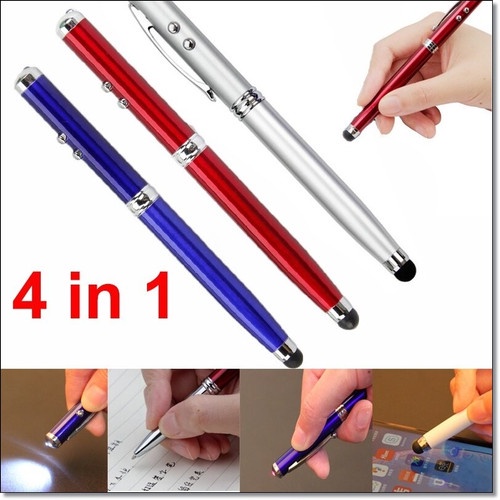 Jual Pen Pena Pulpen Multifungsi 4 in 1 Laser Pointer Pen Stylus dan ...