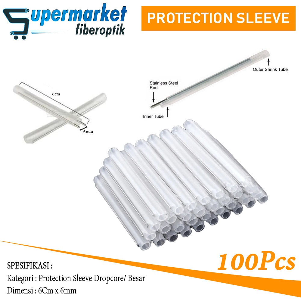 Jual Protection Sleeve Dropcore 6mm 6cm FTTH Fiber Optic Protection ...