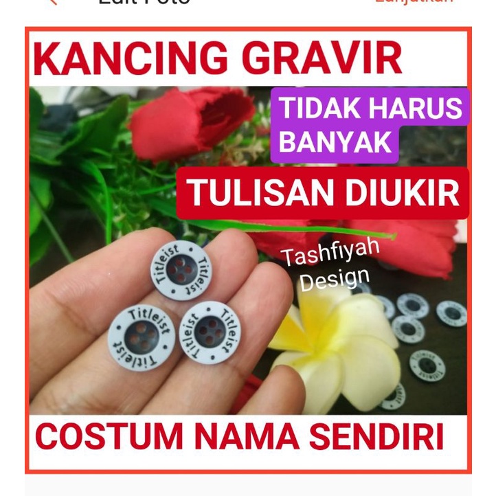 Jual Kancing Nama Custom Brand gravir Tulisan merek sendiri Gravatir ...