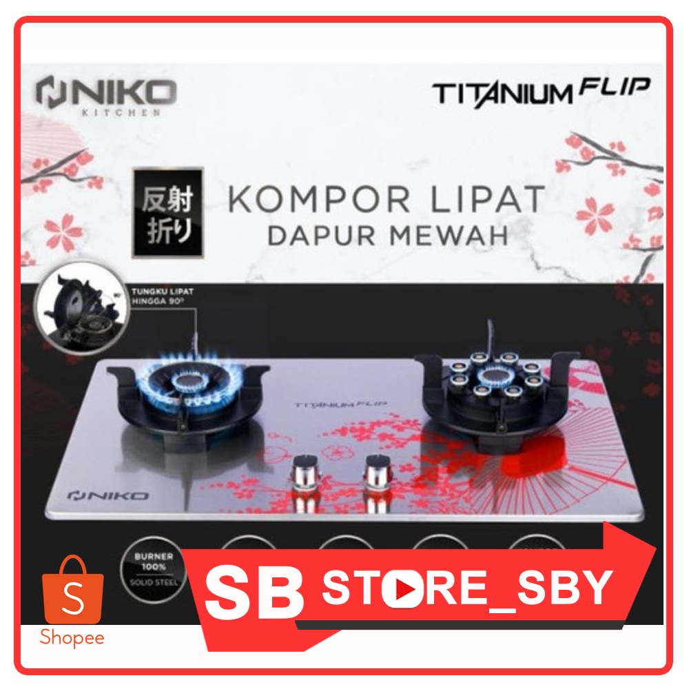 Jual Kompor Tanam Niko 2 Tungku Titanium Flip TF 20 Kompor Tanam & Lipat | Shopee Indonesia