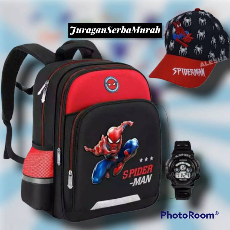 Jual Tas Ransel Sekolah Anak Laki-laki Karakter Spider-Man SuperHero Murah | Shopee Indonesia