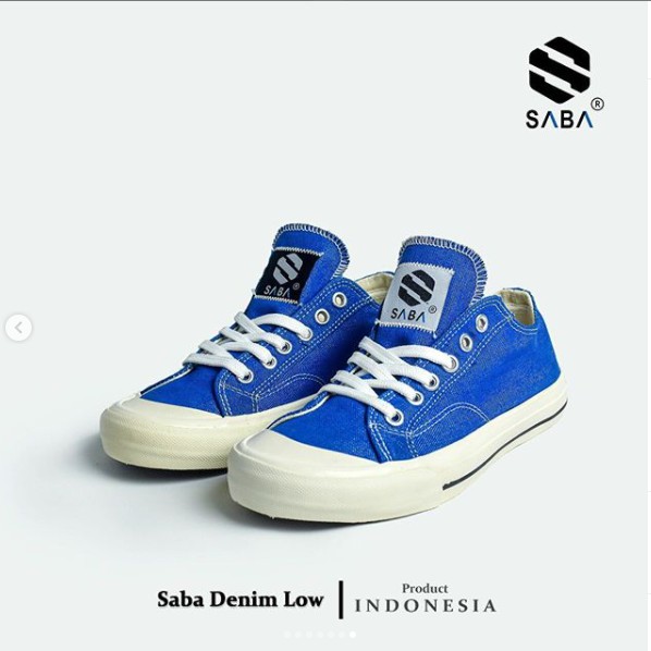 Jual SEPATU SABA LOW DENIM (SEPATU BAHAN DENIM) | Shopee Indonesia
