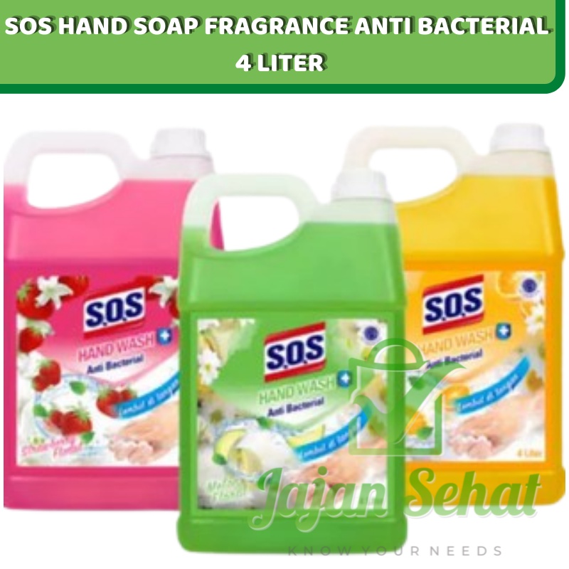 Jual Sos Hand Soap Fragrance Anti Bacterial 4 Liter | Shopee Indonesia