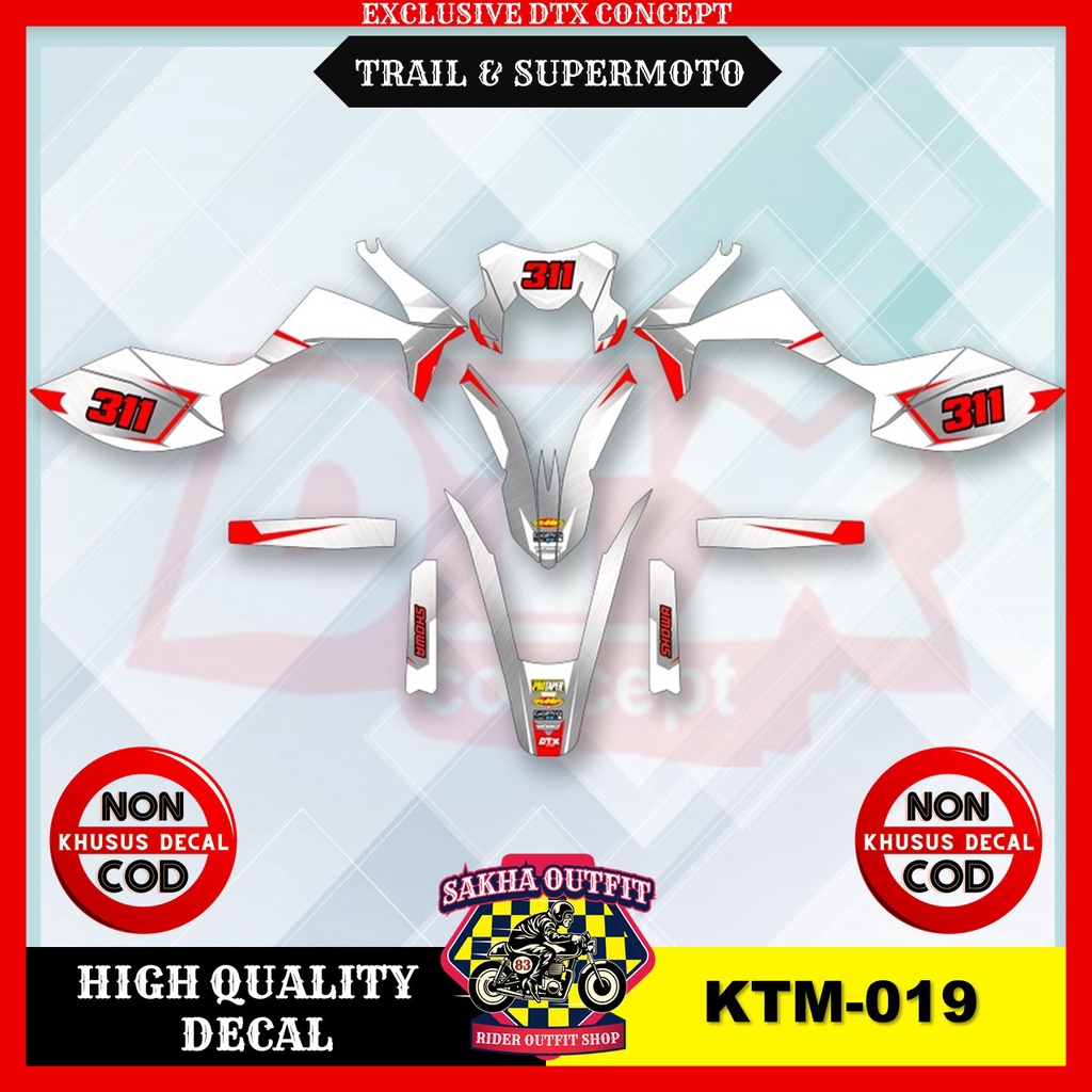Jual Stiker motor KTM decal KTM stiker motor keren stiker motor trail ...