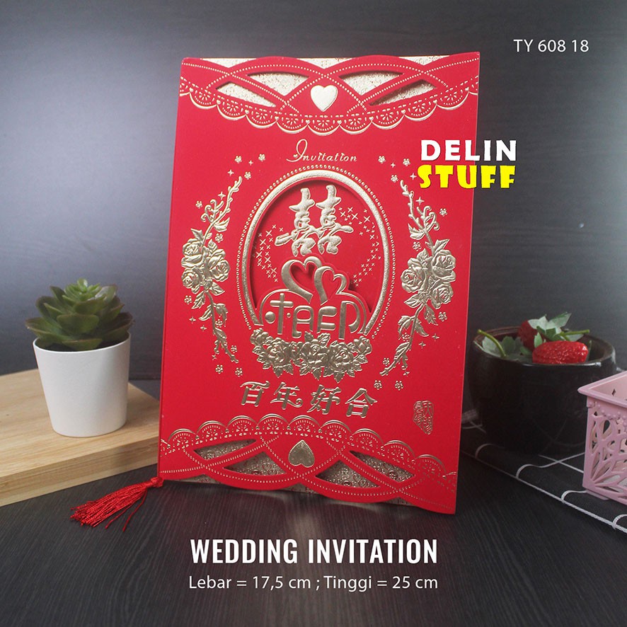 Jual Undangan Pernikahan Perkawinan Sangjit Shuang Xi / Wedding ...