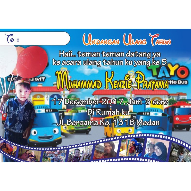 Jual Undangan ulang tahun - birthday invitation tema TAYO | Shopee ...