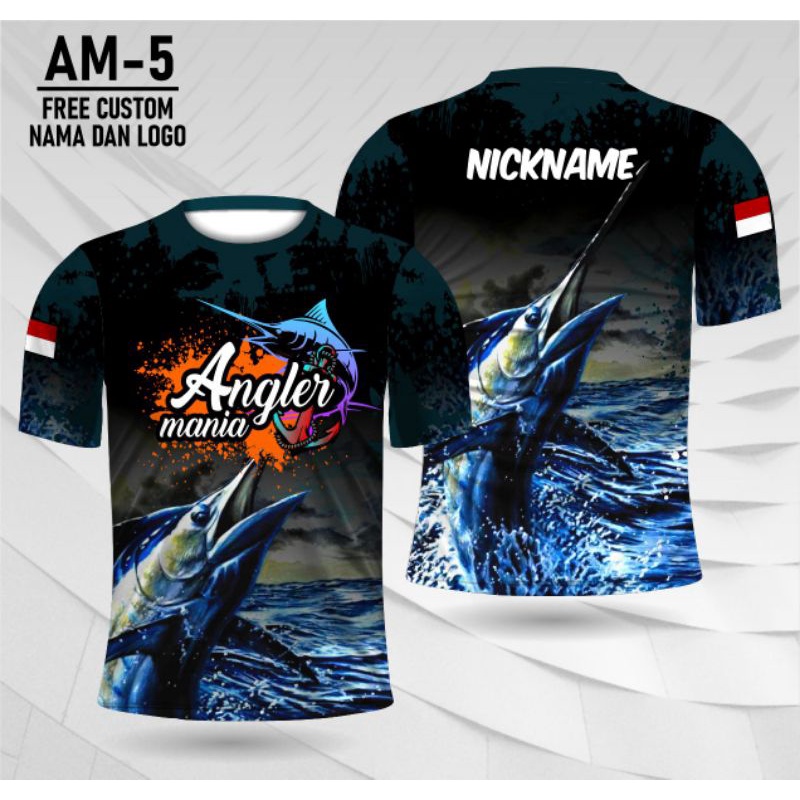 Jual Jersey mancing kaos mancing mania baju mancing angler custum nama ...