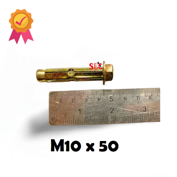 Jual IB Dynabolt M10x50 3717 Baut Beton M10 x 50 Anchor Bolt Kuning 5 ...