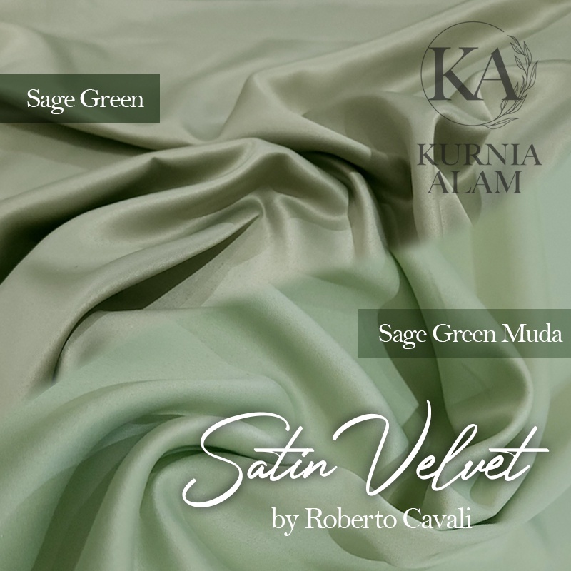 Jual Satin Velvet Warna SAGE GREEN VIRAL Bahan Silk Premium Grade A ...