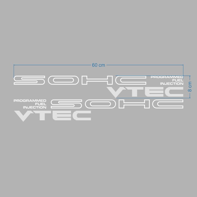Jual Stiker Mobil Honda SOHC VTEC Programmed Fuel Inject - Car Decal ...