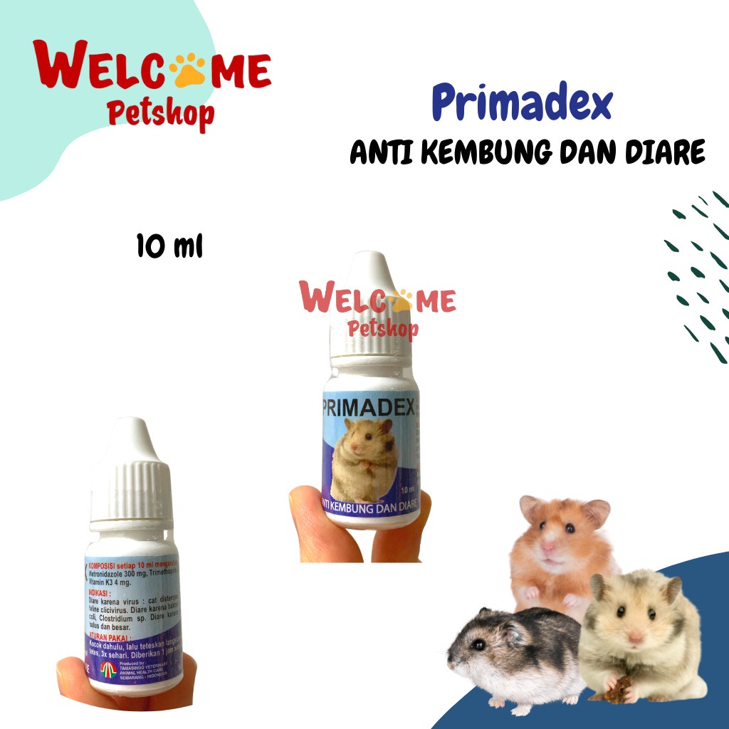 Jual Primadex Obat Hamster Anti Kembung Diare Mencret 10ml | Shopee ...