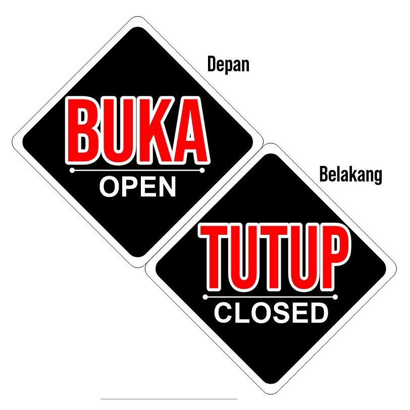 Jual custom open close pintu / Papan open close / Buka tutup akrilik ...