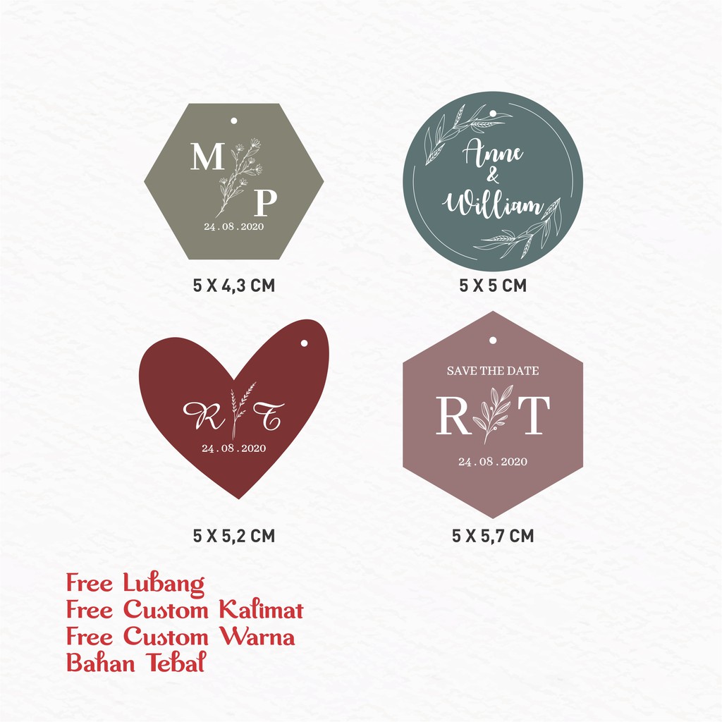 Jual kartu ucapan terima kasih pernikahan custom vintage berbentuk ...