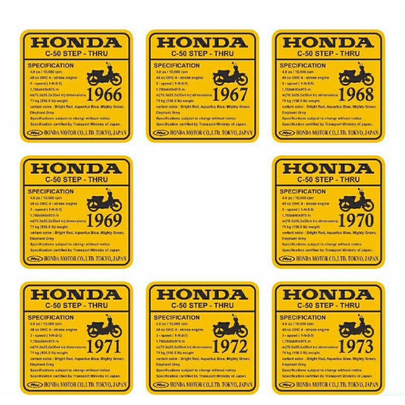 Jual Sticker Spesifikasi Honda C50 | Shopee Indonesia