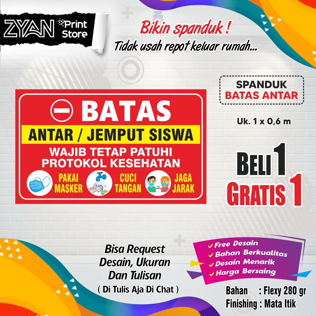 Jual SPANDUK BANNER BATAS ANTAR SISWA | Shopee Indonesia