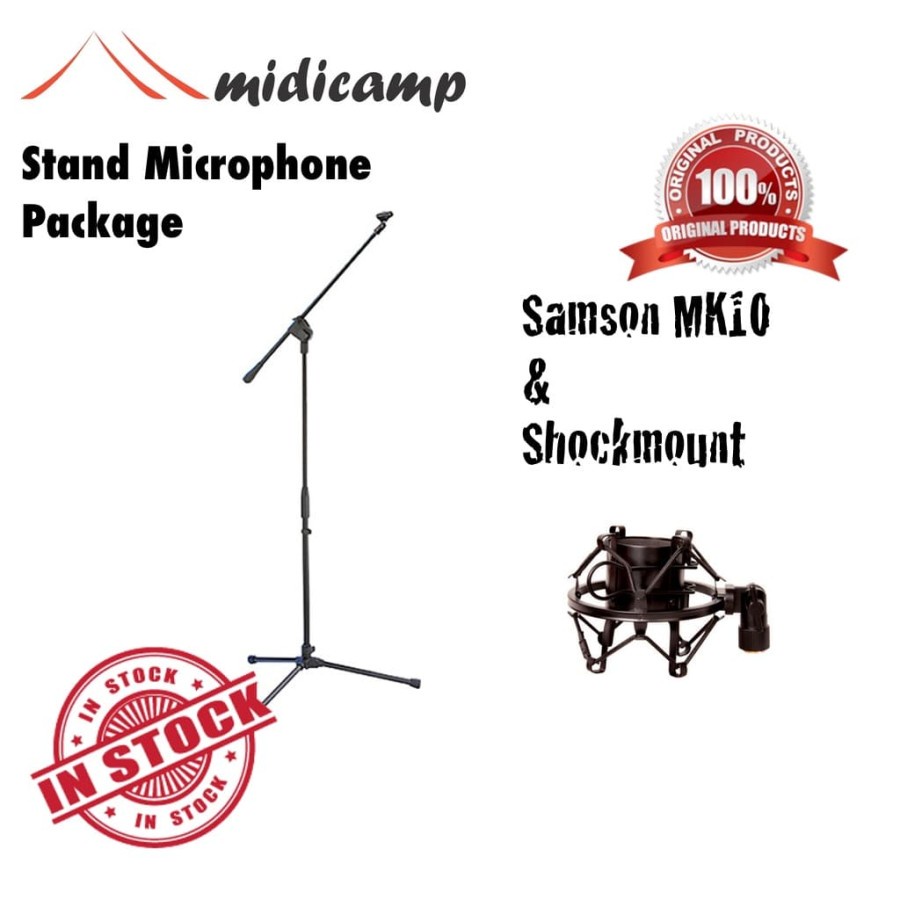 Jual Stand Microphone Paket Samson MK10 dan Shockmount | Shopee Indonesia