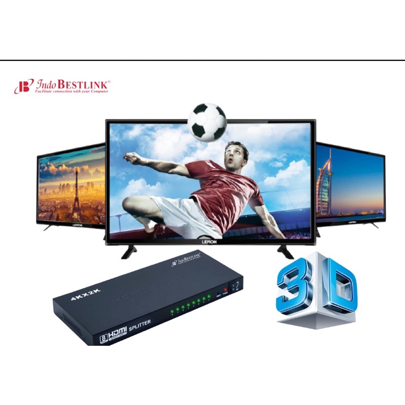 Jual HDMI Splitter 8 Port Hub Full Video 1X8 HD Spliter Split 1 In 8 ...