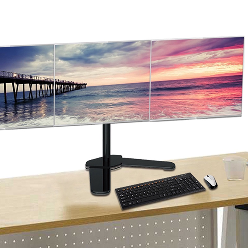 Jual Triple W Triple Monitor Bracket Stand 3 Base Mount Arm Breket LED ...
