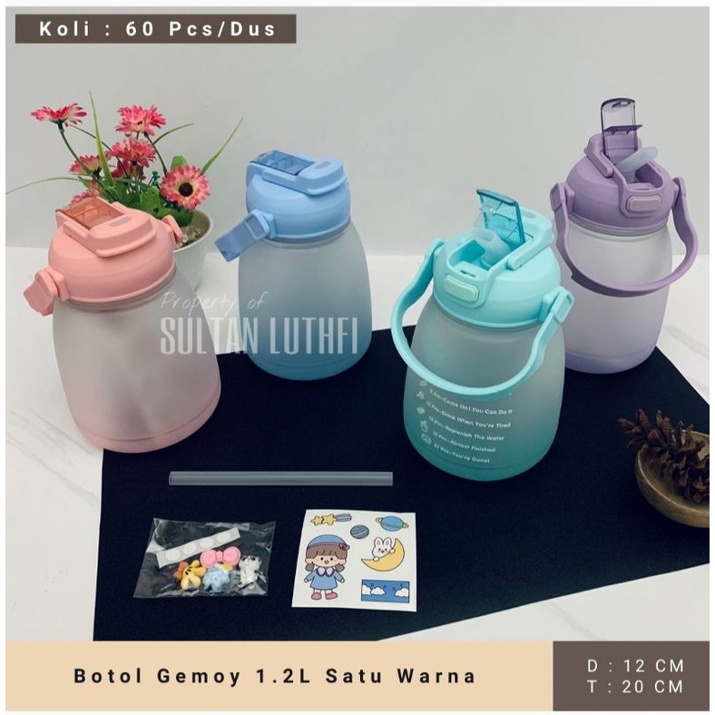 Jual Botol Gemoy 1.2L Satu Warna notol gradasi 1,2 liter | Shopee Indonesia