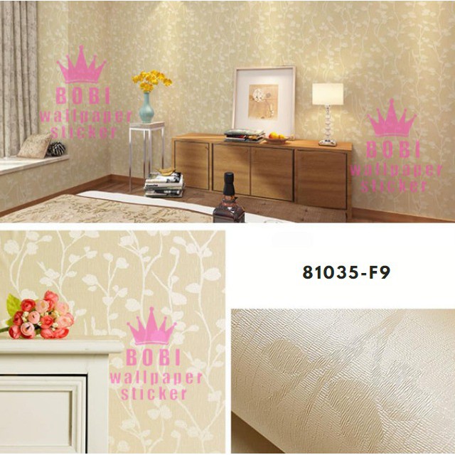Jual Wallpaper Sticker 81035-F9 BUNGA CREAM / Wallpaper Sticker ...