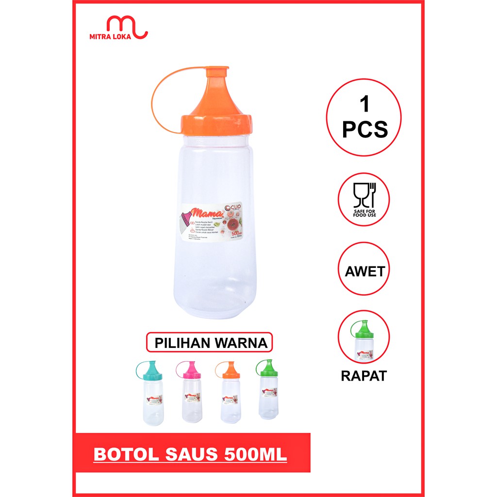 Jual Mitra Loka Botol Saos Kecap Dan Mayonaise 500mL Clio Botol kecap ...