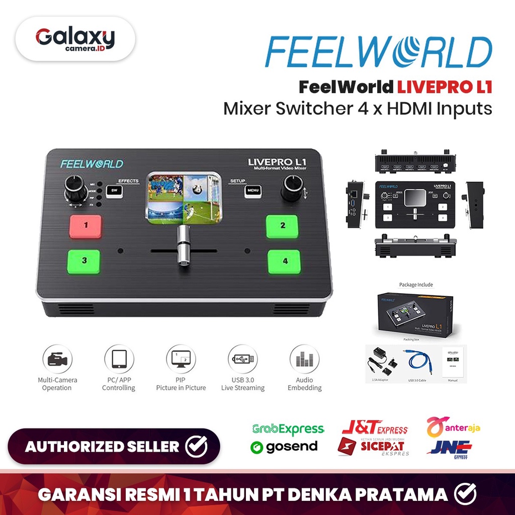 Jual Feelworld LivePro L1 Multi-Format Video Mixer Switcher 4 x HD-MI ...