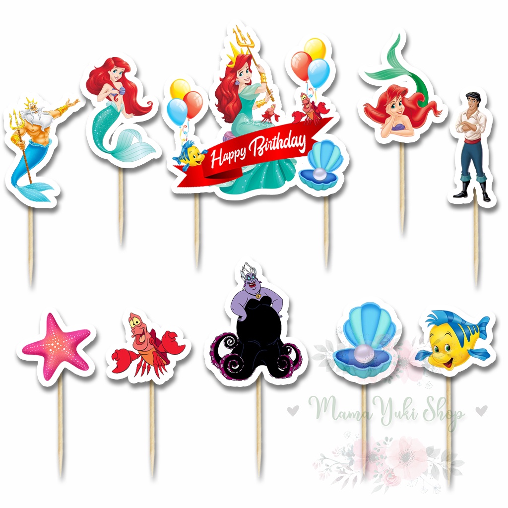 Jual Topper Cake Hiasan Kue Ulang Tahun Anak karakter PRINCESS ARIEL ...