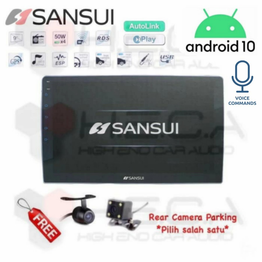 Jual SANSUI SA-5200i Android 9 inch Universal Full Glass Head Unit Tape ...