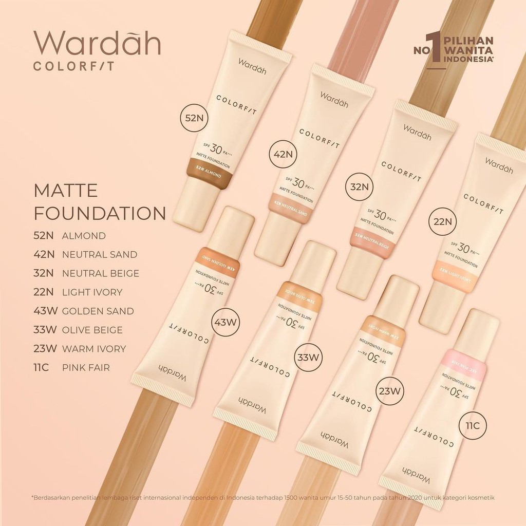 Jual WARDAH COLORFIT MATTE FOUNDATION 25ML | Shopee Indonesia