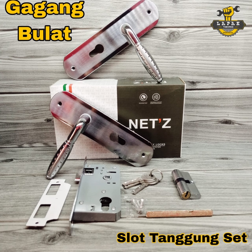 Jual Slot Kunci Handle Pintu Set Medium Tanggung gagang Bulat NETZ 20cm ...