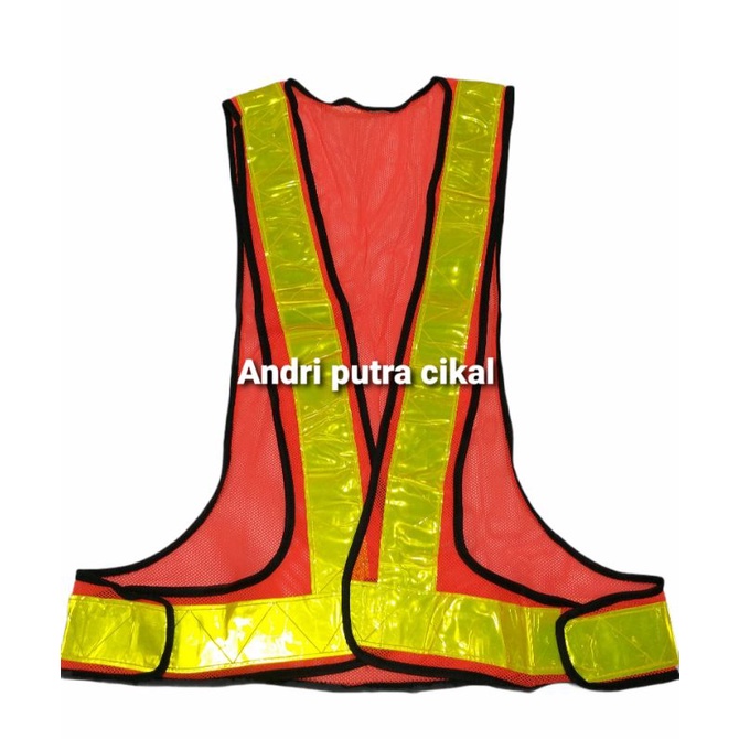 Jual Rompi kerja/safety/model v jaring orange | Shopee Indonesia