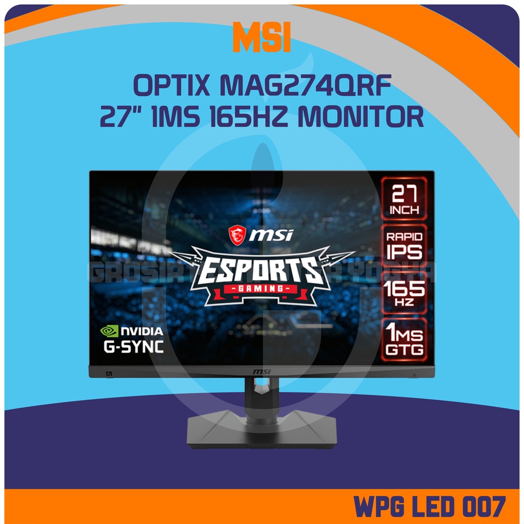 Jual MSI Optix MAG274QRF 27" 1ms 165Hz Rapid IPS Panel Flat Gaming ...