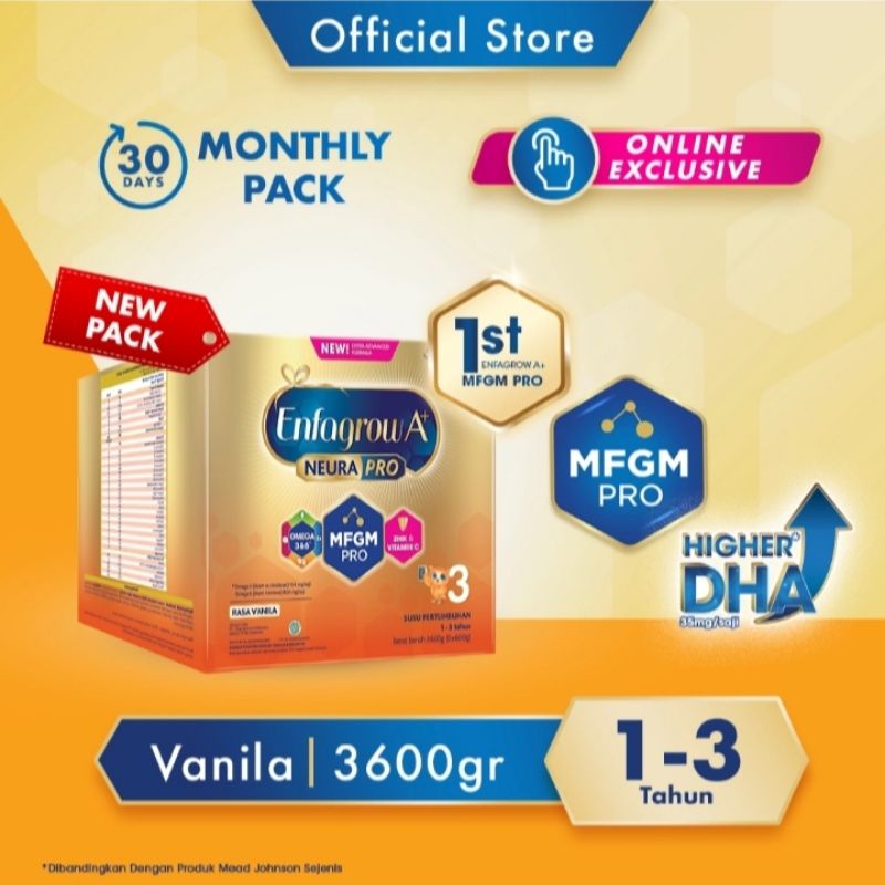 Jual ENFAGROW A+ 3 Susu Vanilla 3600gr | Shopee Indonesia