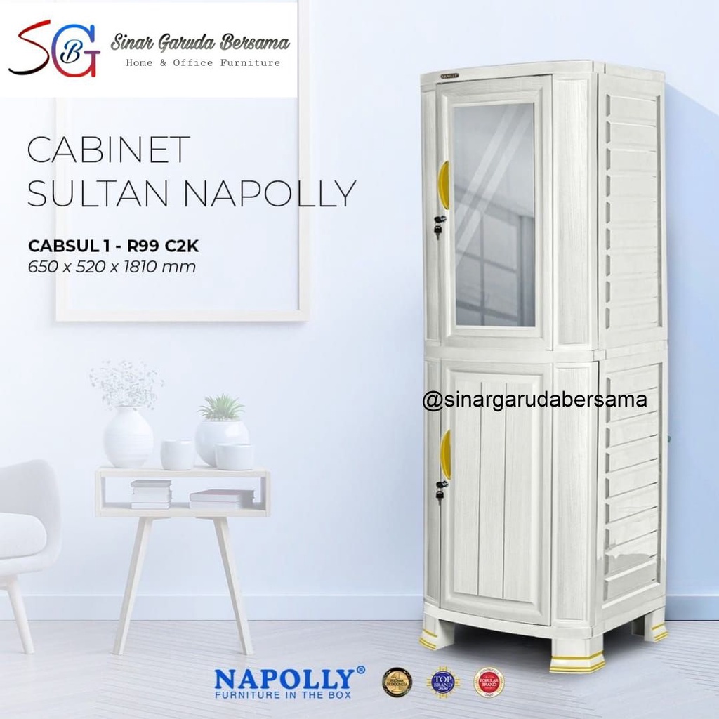 Jual LEMARI PAKAIAN PLASTIK 1 PINTU + KACA CERMIN WARNA PUTIH TERBARU ...