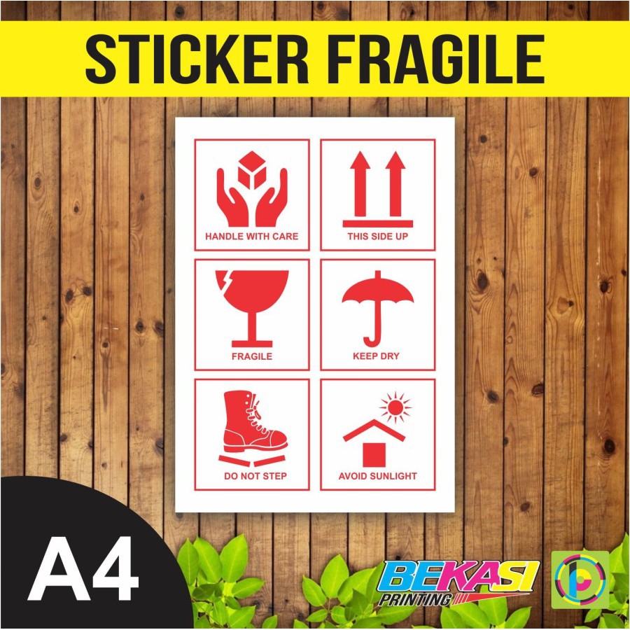 Jual Sticker Fragile Keep Dry Do Not Step This Side Up Avoid Sunlight ...