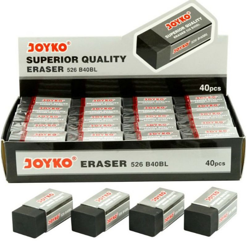 Jual Penghapus Pencil Joyko Hitam 526 B50BL(Harga tertera 1 pack isi 40 ...