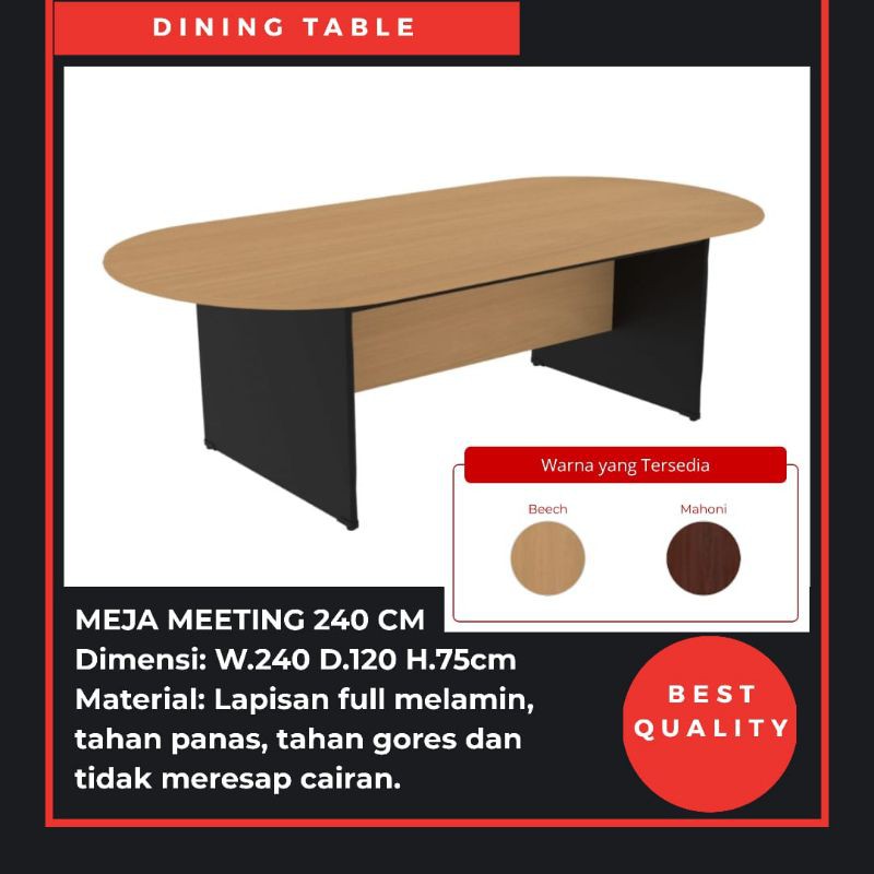 Jual Meja meeting oval 240 melamin | Shopee Indonesia