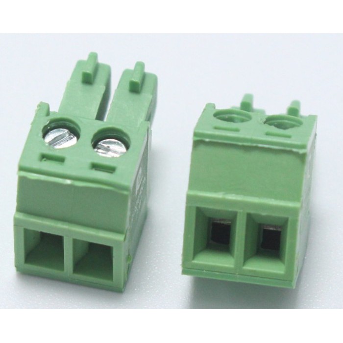 Jual Terminal Block Blok Hijau 2 Pin 2P Straight PTB Plug 3.81mm 3,81 ...