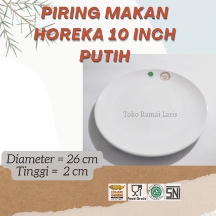 Jual PIRING HOTEL PIRING MAKAN MELAMIN BULAT P5810 PUTIH HOREKA 10 inch ...