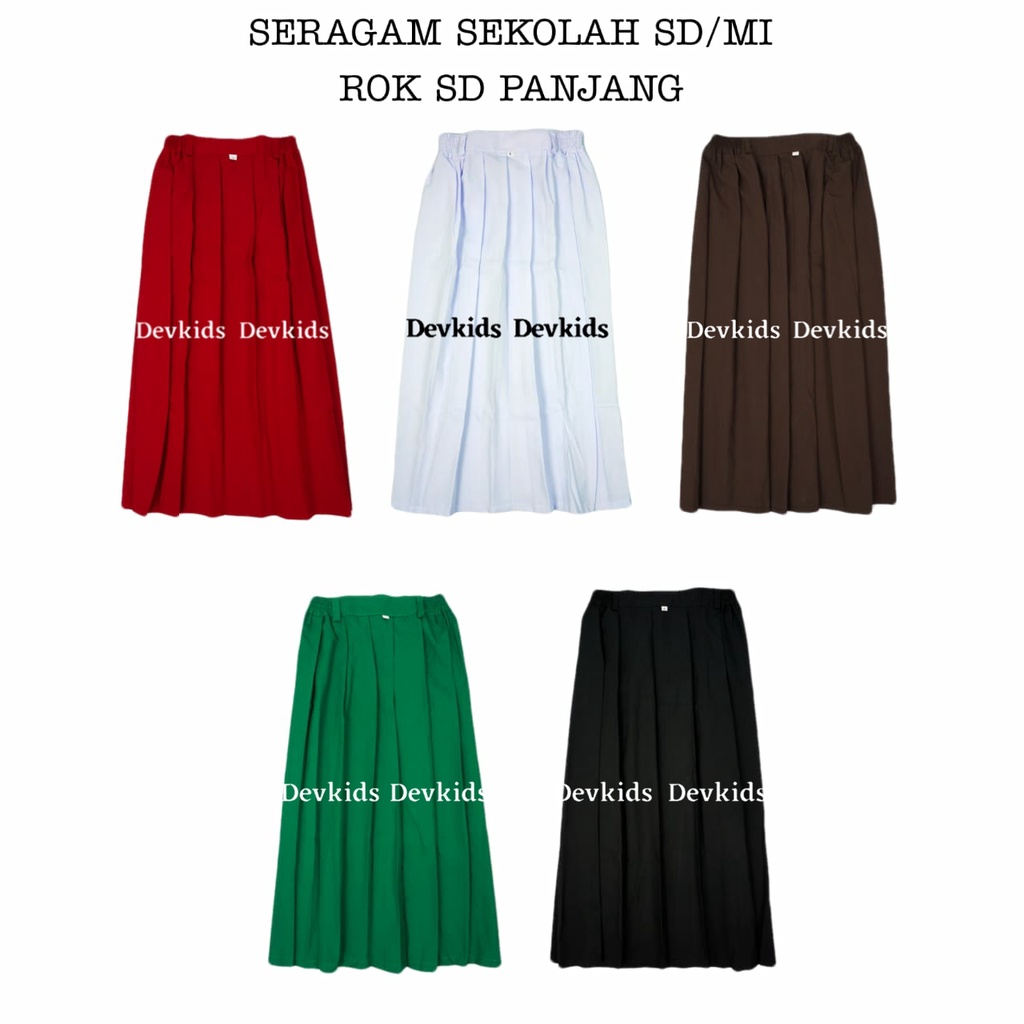 Jual ROK PANJANG Sekolah SD Rok Rempel Perempuan Seragam Sekolah SD MI ...