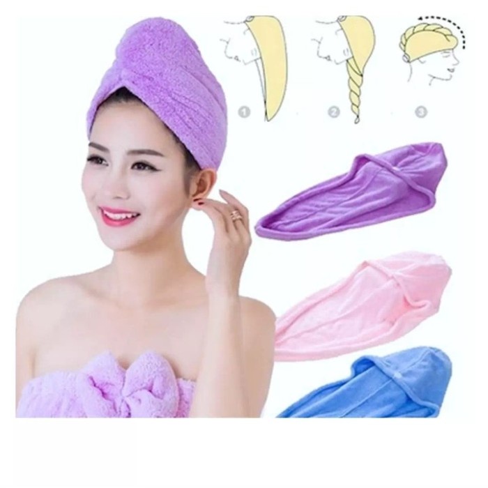 Jual KAIN LAP PENGERING RAMBUT BAHAN MICROFIBER - Biru | Shopee Indonesia