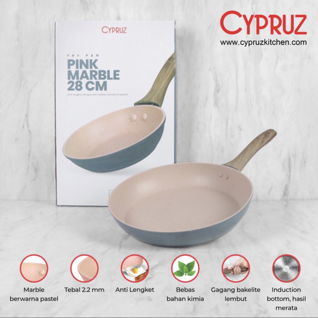 Jual Color Marble Fry Pan Anti Lengket Cypruz | Shopee Indonesia