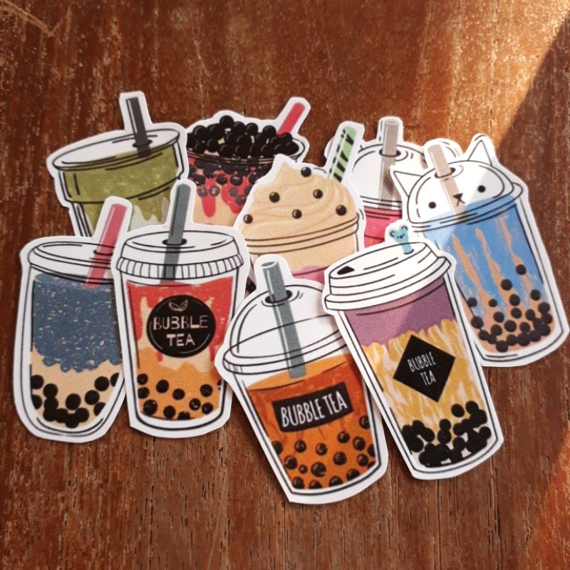 Jual [STICKER PACK 9 pcs] Sticker Aesthetic Boba Drink /Stiker Minuman ...
