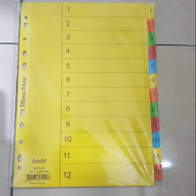 Jual Divider BANTEX 1-12 6051/ PEMBATAS FILE UKURAN A4 | Shopee Indonesia