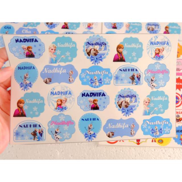 Jual STIKER NAMA / STIKER NAMA MURAH / STIKER NAMA WATERPROOF FROZEN ...