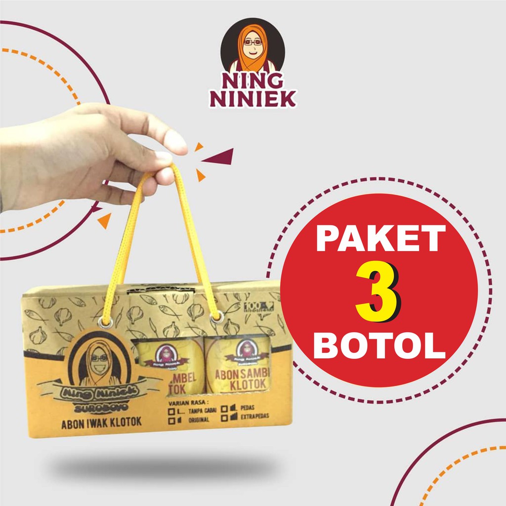 Jual ABON SAMBAL NING NINIEK PAKET 3 (Isi 3 Botol bisa mix + Free ...